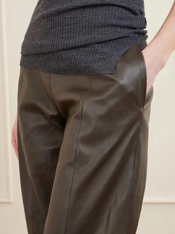Stouls Bugsy Paneled Leather Tapered Pants