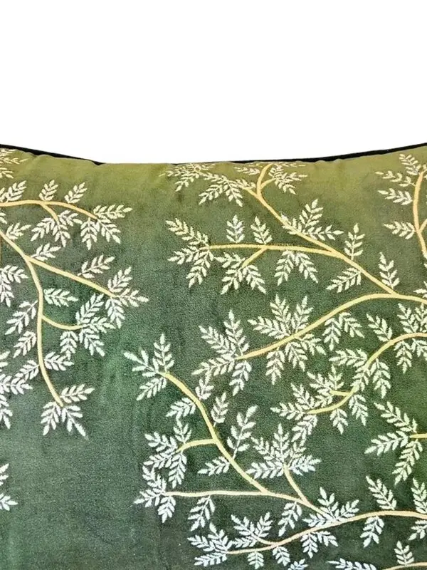 LES-OTTOMANS Embroidered Botanical Cushion