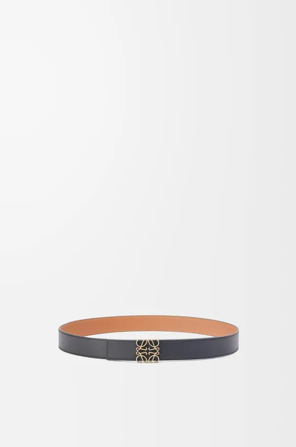 Loewe Reversible Anagram Belt - Tan/black/old Gold