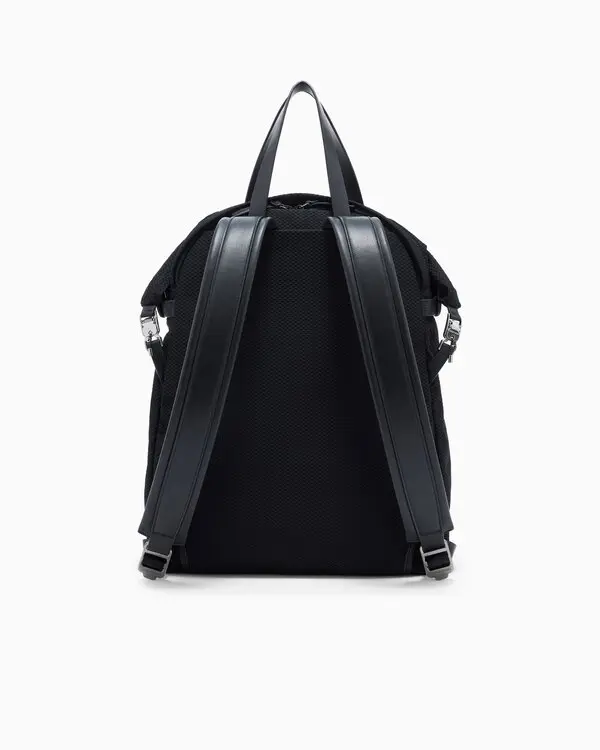 Giorgio Armani Mesh And Leather Backpack