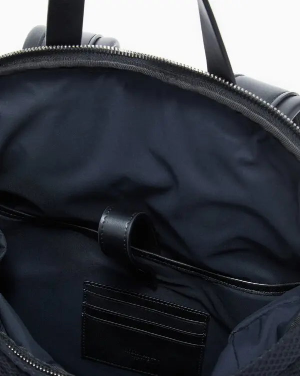 Giorgio Armani Mesh And Leather Backpack