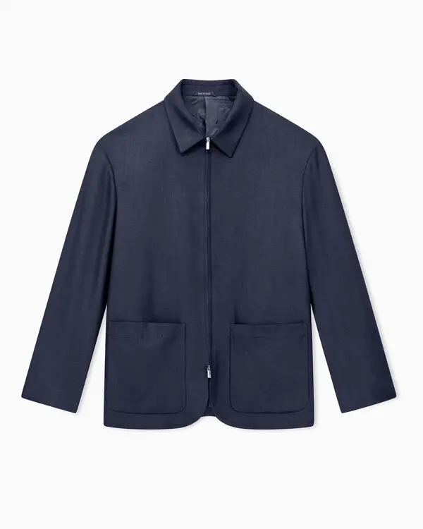 Giorgio Armani Chevron Wool And Cashmere Jacket