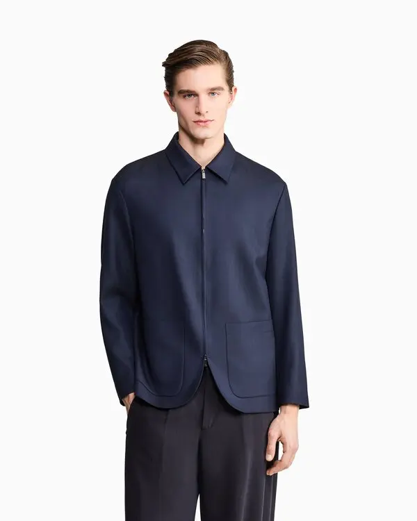 Giorgio Armani Chevron Wool And Cashmere Jacket