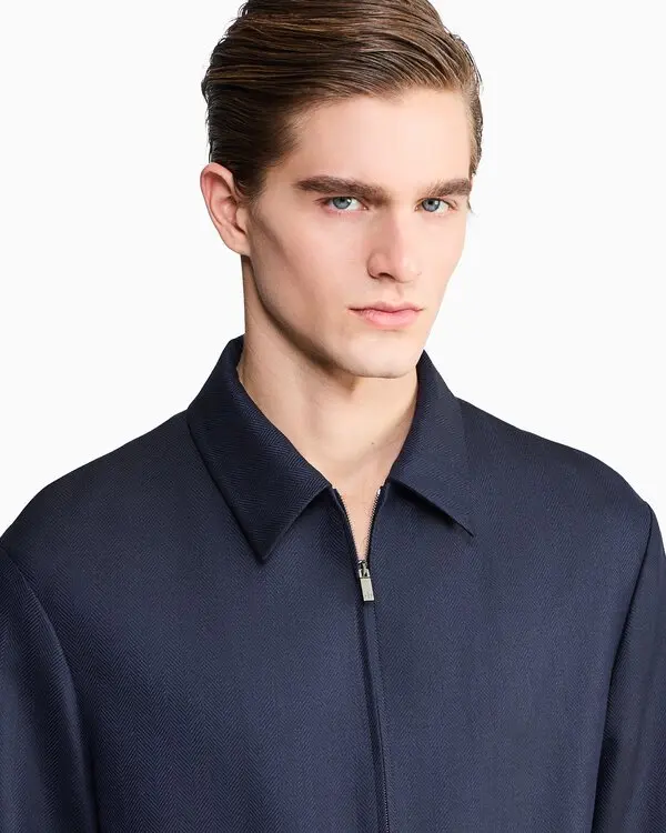 Giorgio Armani Chevron Wool And Cashmere Jacket