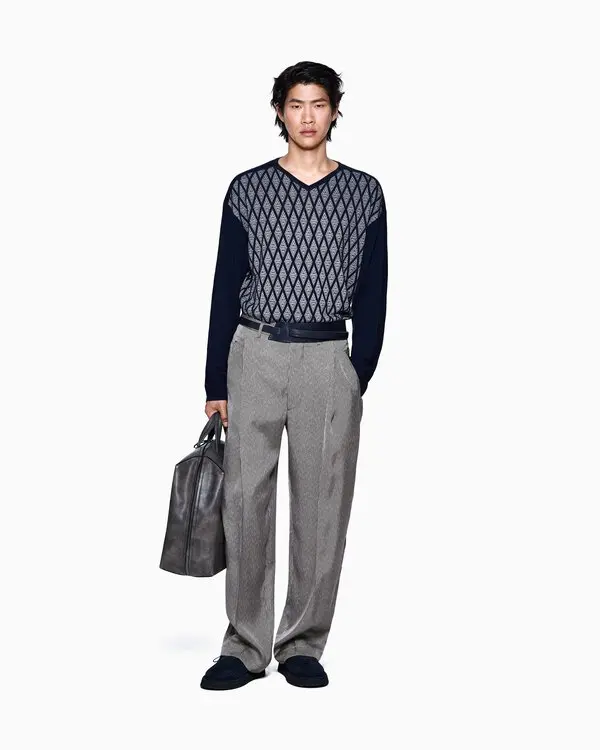 Giorgio Armani Virgin Wool And Cashmere Jacquard Jumper