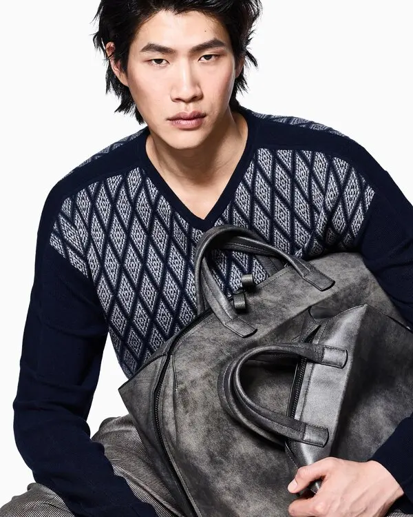Giorgio Armani Virgin Wool And Cashmere Jacquard Jumper