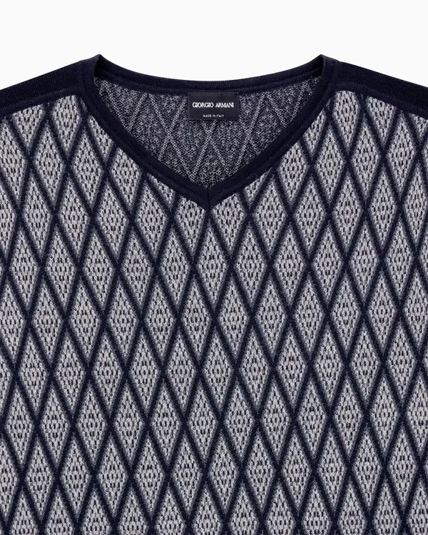 Giorgio Armani Virgin Wool And Cashmere Jacquard Jumper