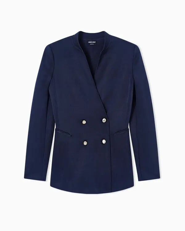Giorgio Armani Silk Knit Double-breasted Jacket