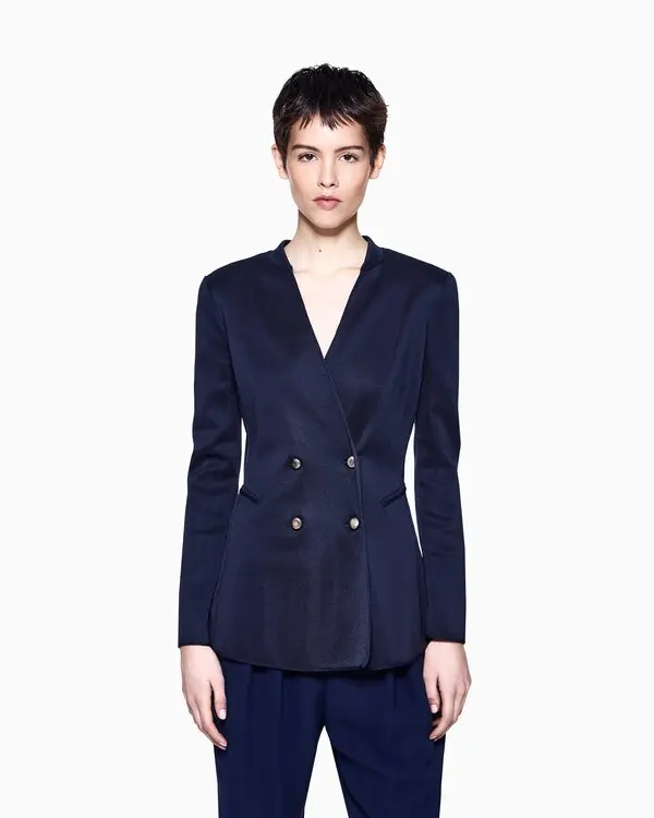 Giorgio Armani Silk Knit Double-breasted Jacket