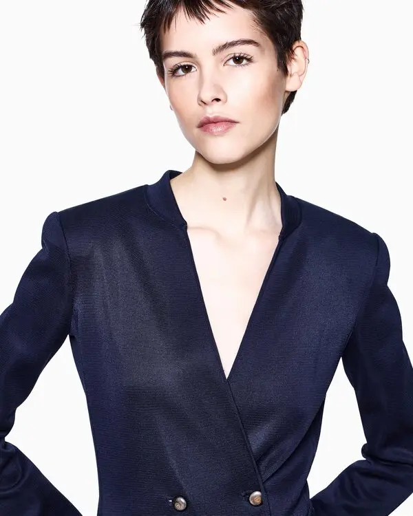 Giorgio Armani Silk Knit Double-breasted Jacket