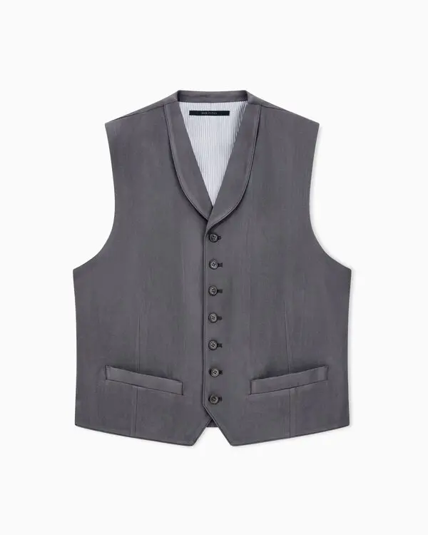 Giorgio Armani Single-breasted Viscose Waistcoat - Grey