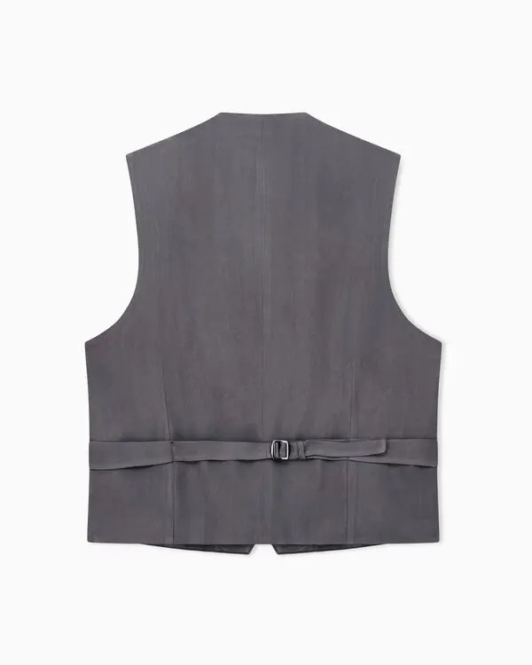 Giorgio Armani Single-breasted Viscose Waistcoat - Grey