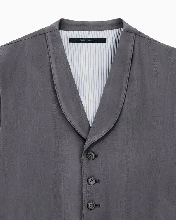 Giorgio Armani Single-breasted Viscose Waistcoat - Grey