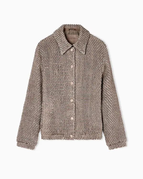 Giorgio Armani Woven Lambskin Suede Blouson