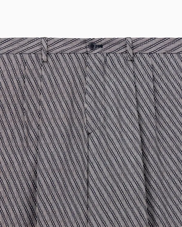 Giorgio Armani Lyocell And Silk Pleated Trousers With Diagonal Print