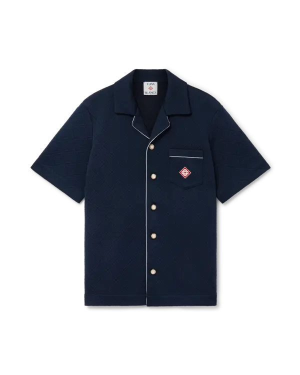 Casablanca Jacquard Monogram Short Sleeve Shirt