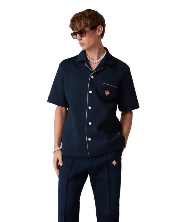 Casablanca Jacquard Monogram Short Sleeve Shirt