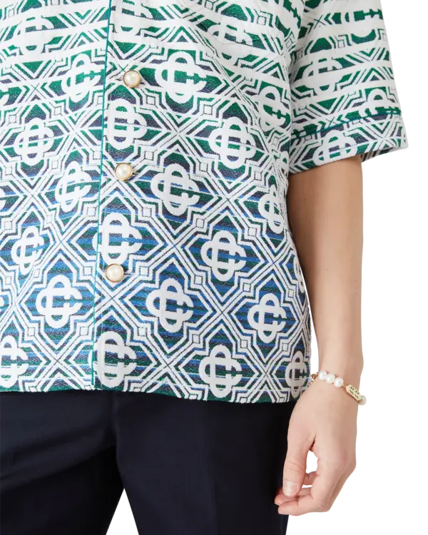 Casablanca Monogram Gradient Towelling Short Sleeve Shirt - Multicolor