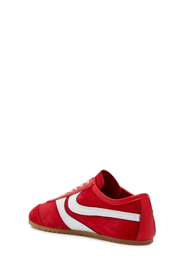 Dries Van Noten Dustin Panelled Suede Sneakers - Red