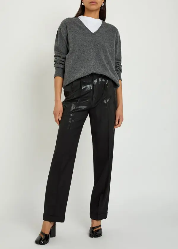 MAISON MARGIELA Coated Straight-leg Wool Trousers