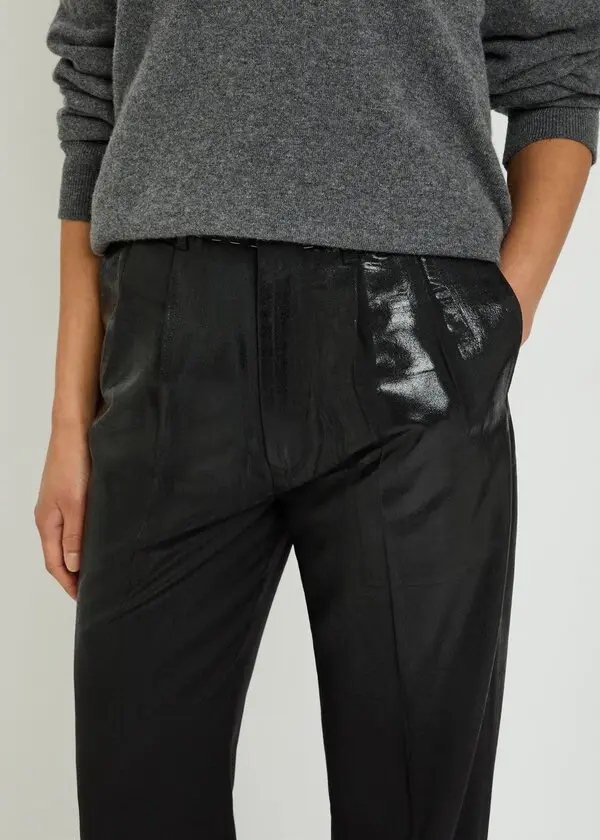 MAISON MARGIELA Coated Straight-leg Wool Trousers