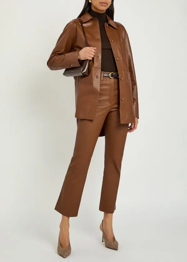 JOSEPH Penna Leather Jacket - Rust