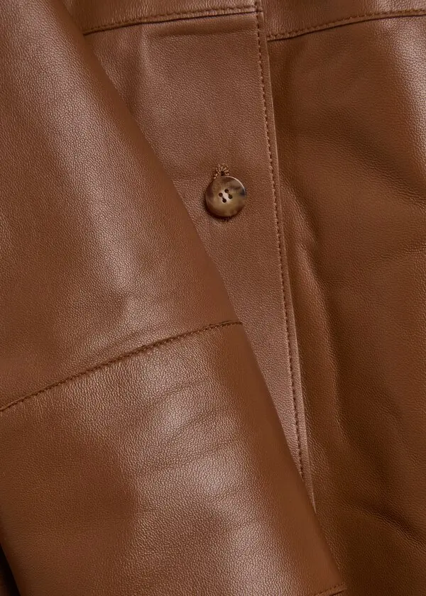 JOSEPH Penna Leather Jacket - Rust