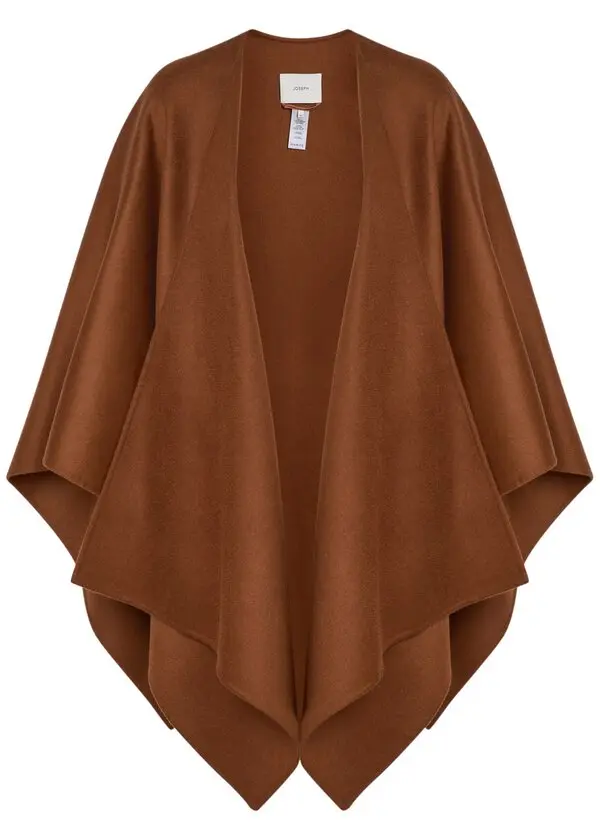 JOSEPH Cassidy Wool And Cashmere-blend Cape Coat - Rust