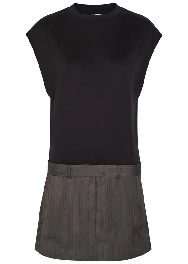 Acne Studios Elara Layered Cotton Mini Dress