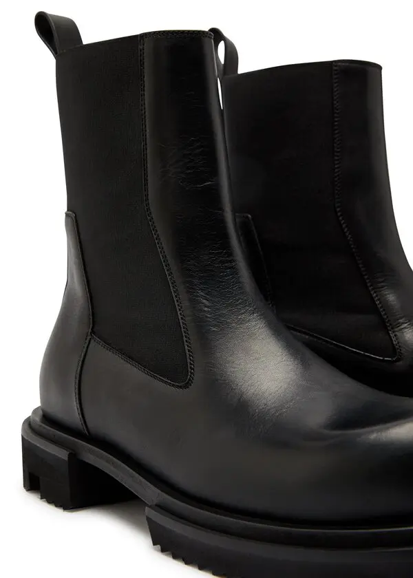 Rick Owens Beatle Gabe Leather Ankle Boots - Black