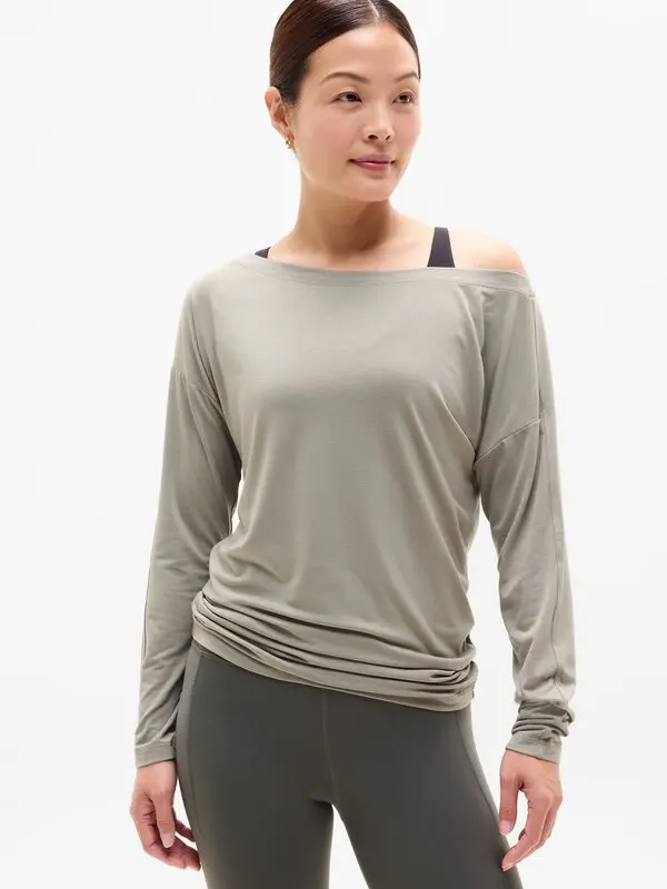 Athleta Move With Ease Off-the-shoulder Top - Willow