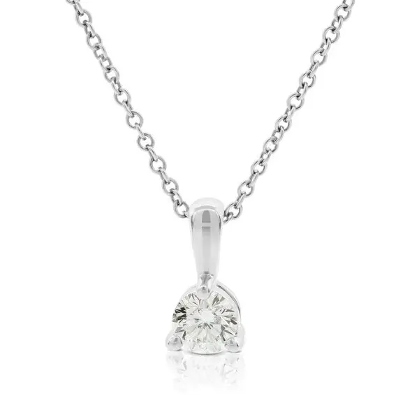 SIGNATURE Ben Bridge 18k Diamond Solitaire Necklace - Wg