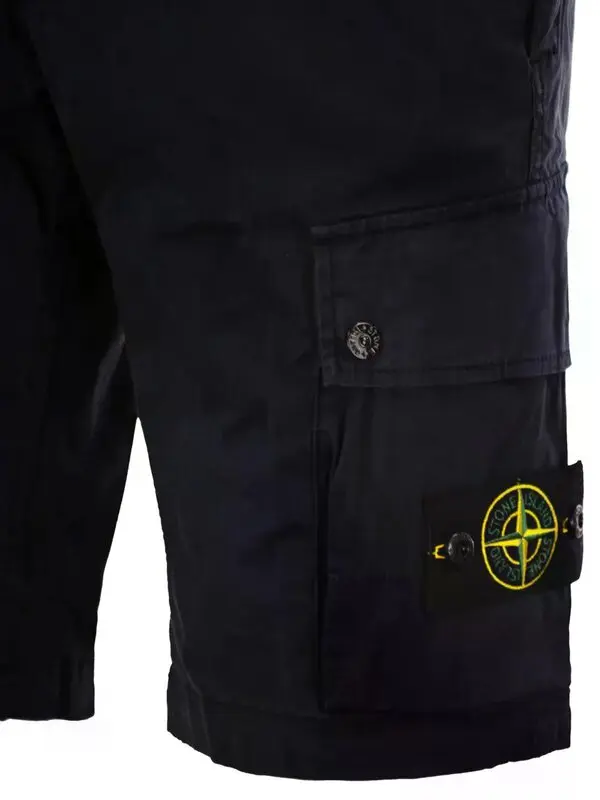 Stone Island Cargo Zip Pocket Bermuda Shorts - Blue