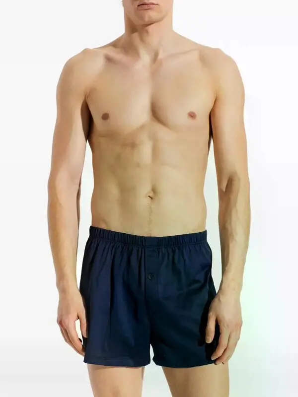 Hanro Buttoned Cotton Boxers - Blue