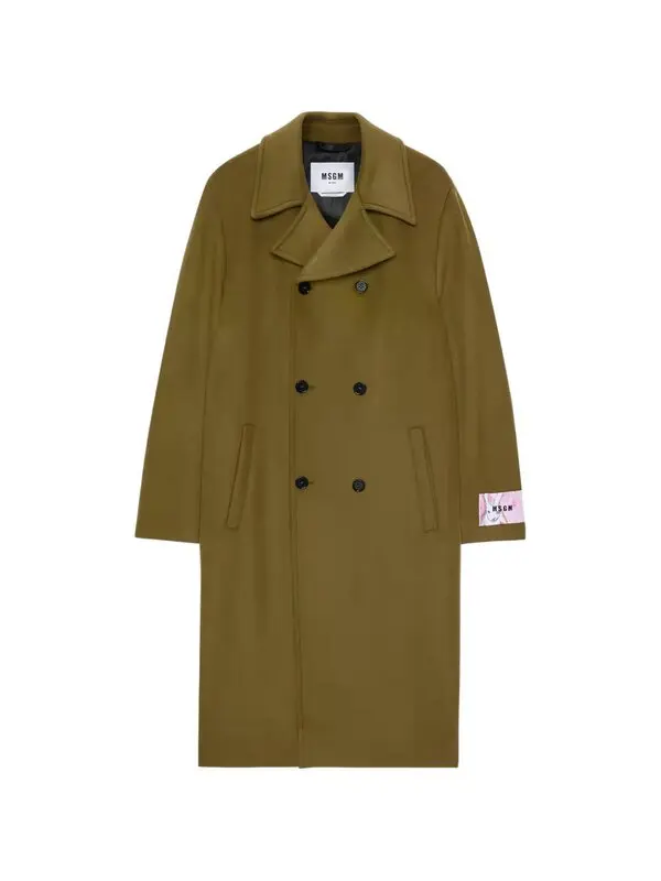 MSGM Double-breasted Overcoat - Green