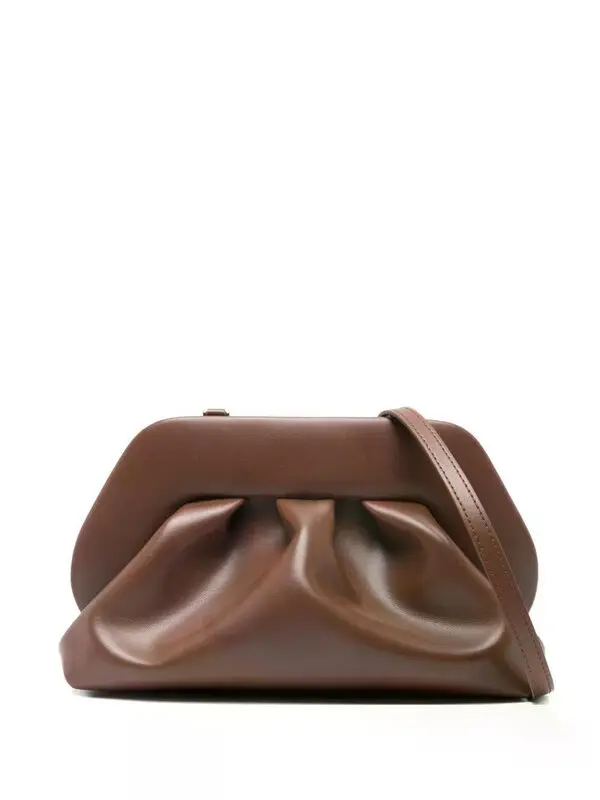 THEMOIRE Ruched Handle Clutch - Brown