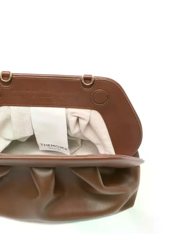 THEMOIRE Ruched Handle Clutch - Brown