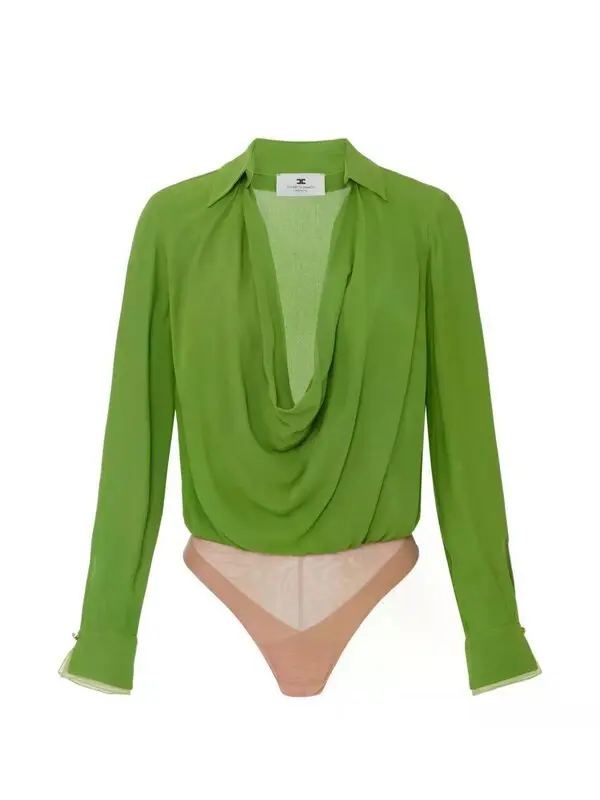 Elisabetta Franchi Long Sleeve Bodysuit - Green