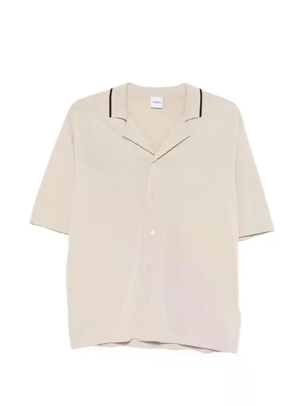 Aspesi Contrast-trim Shirt - Neutrals