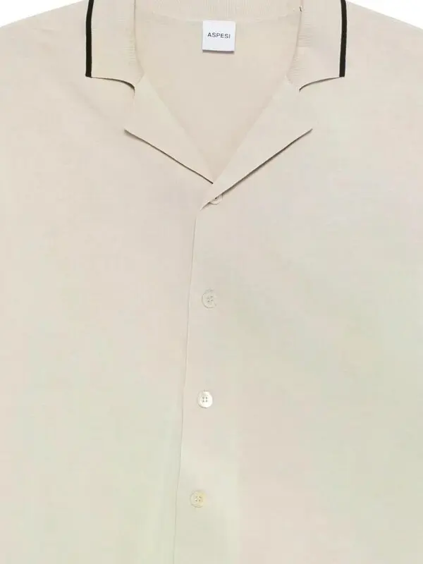 Aspesi Contrast-trim Shirt - Neutrals