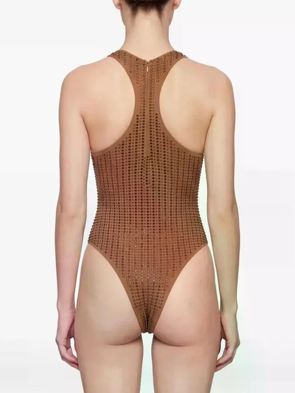 VENUJA Embellished One Piece Swimsuit - Brown