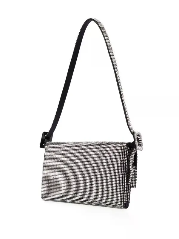 Benedetta Bruzziches Crystal-embellished Foldover Shoulder Bag - Black