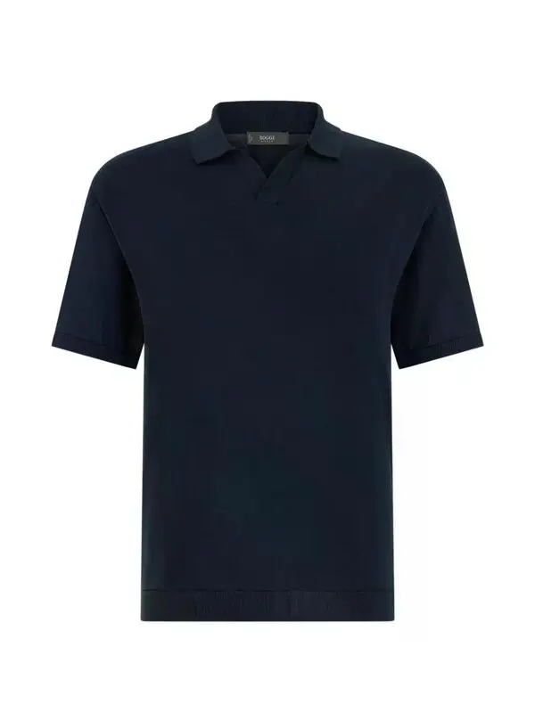 Boggi Milano Open-neck Knitted Polo Shirt