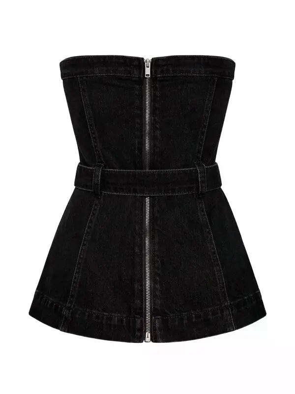 REFORMATION Collins Belted Denim Top