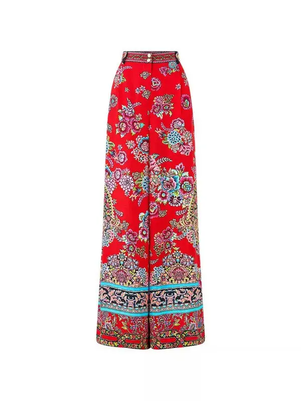 Camilla Waisted Wide-leg Trousers