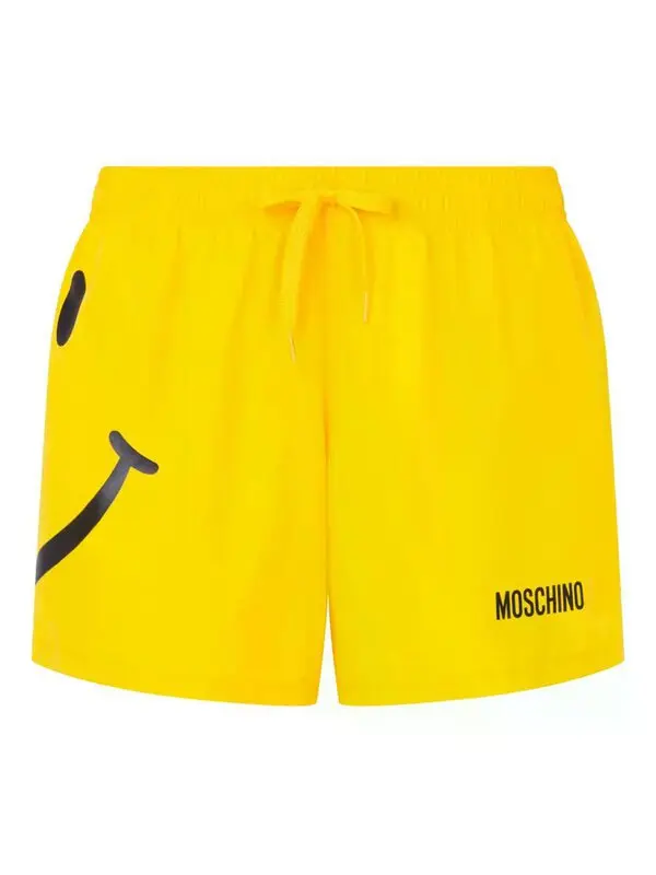 Moschino Smiley-print Swim Shorts - Yellow