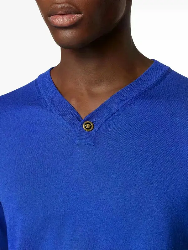 Versace Button V-neck Sweater