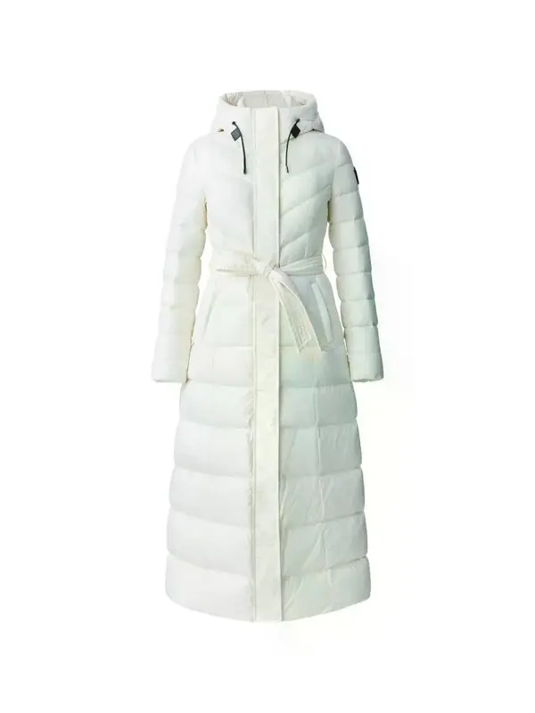 Mackage Quilted Hooded Belted Jacket - Neutrals