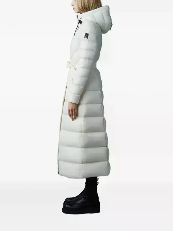 Mackage Quilted Hooded Belted Jacket - Neutrals