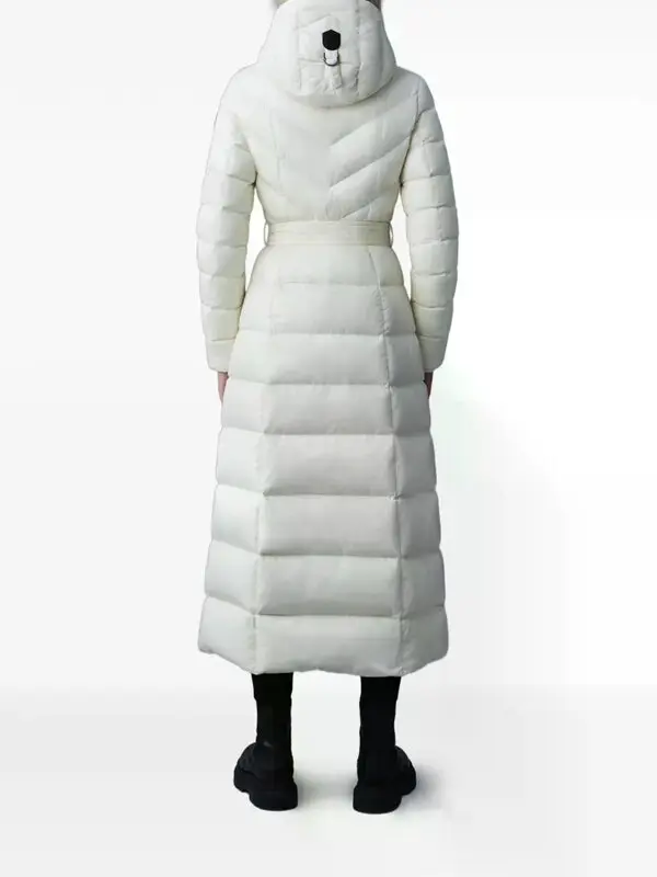 Mackage Quilted Hooded Belted Jacket - Neutrals